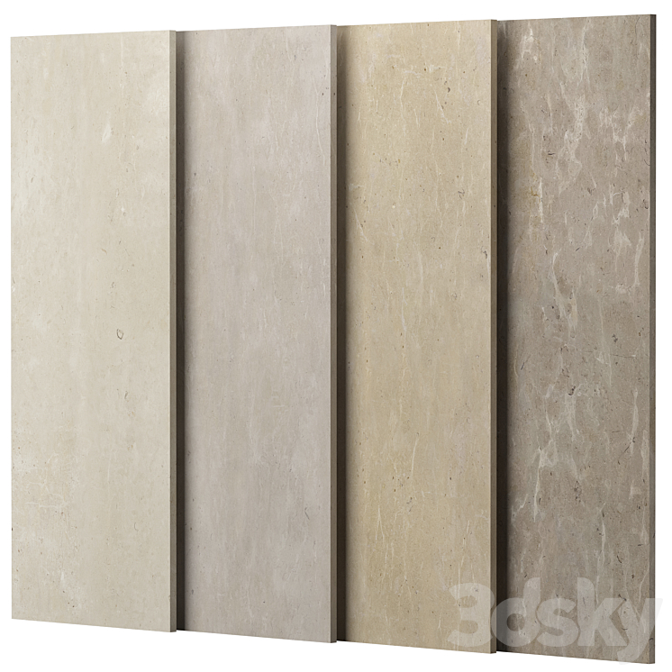 Polished Limestone Set 06 - Stone - 3D model