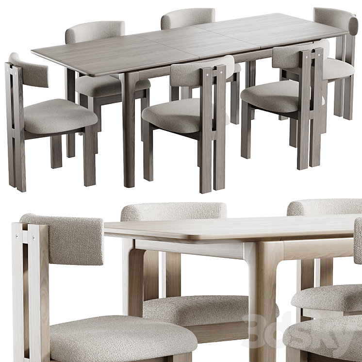 Dining chair LOKI and MILFORD Extendable dining table by skdesign ...
