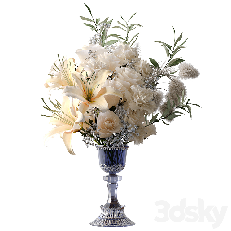 classical bouquet of yellow flowers set28 - Bouquet - 3D model