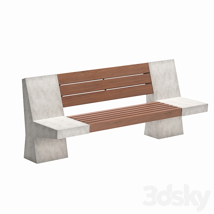 Street Bench V2 - Urban environment - 3D model