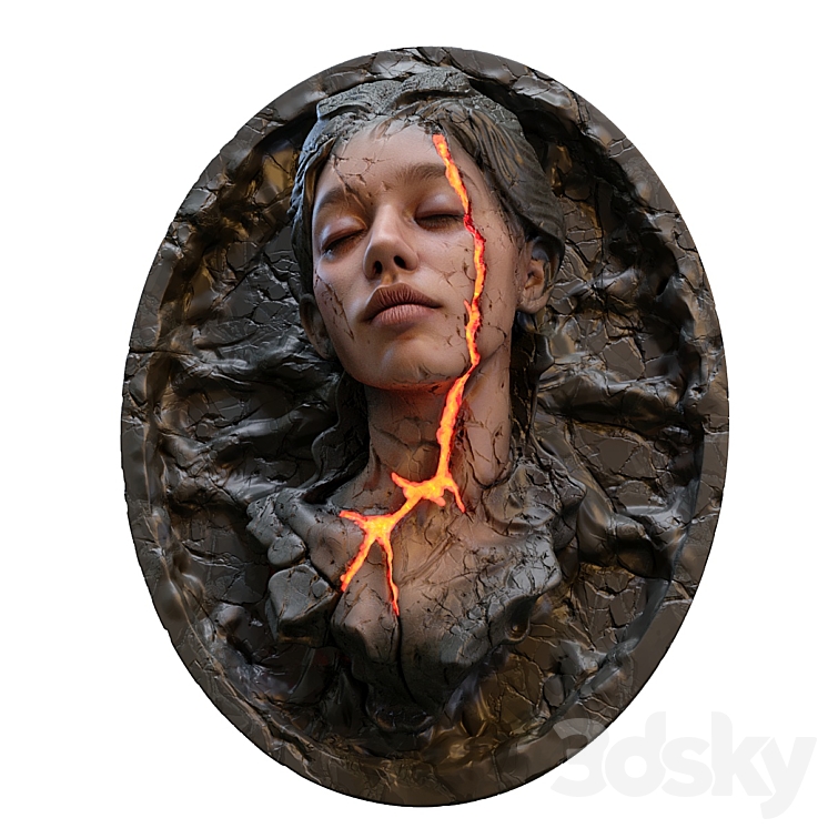 Lava Girl - Sculpture - 3D model