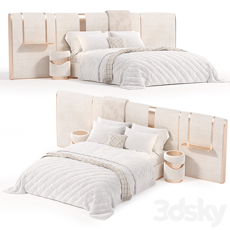 Ginko Bed by Bizotto Italia - Bed - 3D model