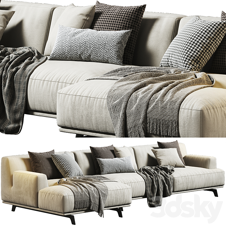 Poliform Tribeca Chaise Longue 03 - Sofa - 3D model