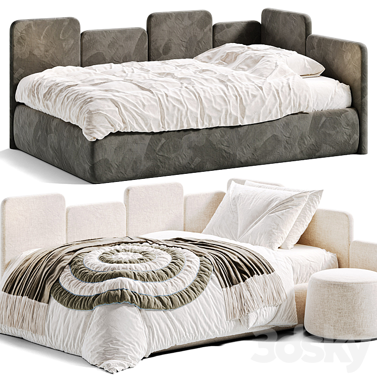 Corner Stone Bed - Bed - 3D model