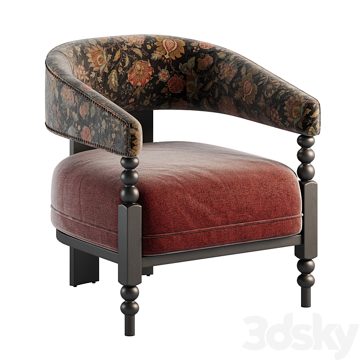 French Retro Sofa - Arm chair - 3D model