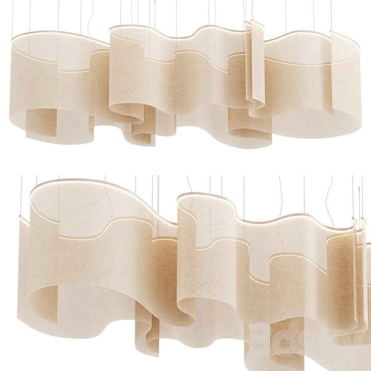 Excitement Fabric Chandelier - Pendant light - 3D model