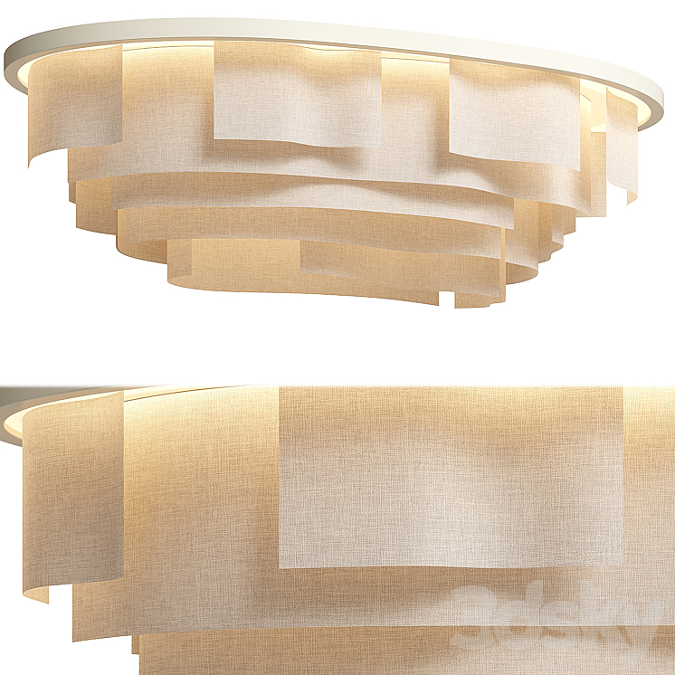 Decorative ceiling Wave ceiling - Pendant light - 3D model