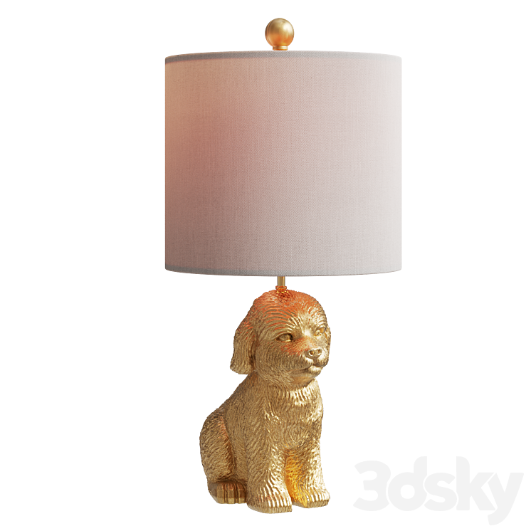 Wayfair - Resin Doodle Dog Table Lamp With Linen Shade By House of ...