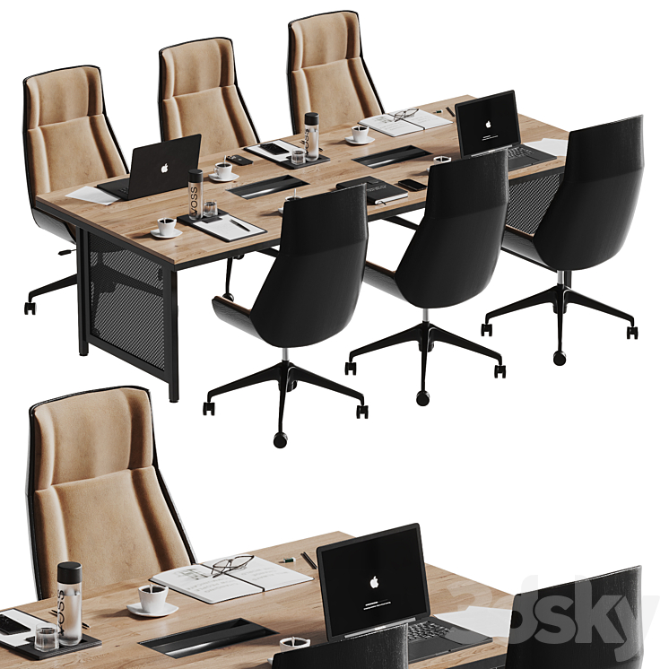 Meeting table 4 - Office furniture - 3D model