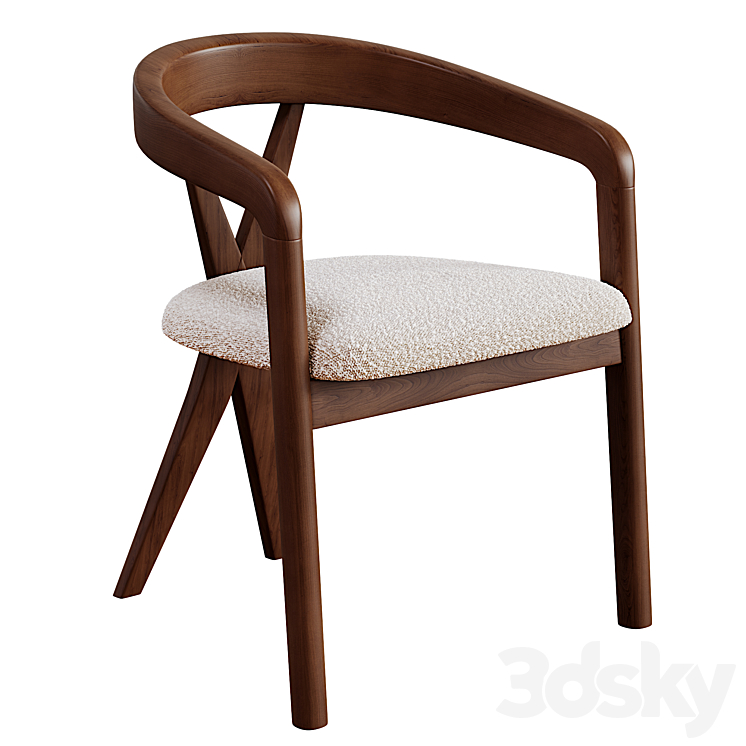 Modrest Weiss - Mid-Century Modern Light Brown Fabric Walnut Dining ...