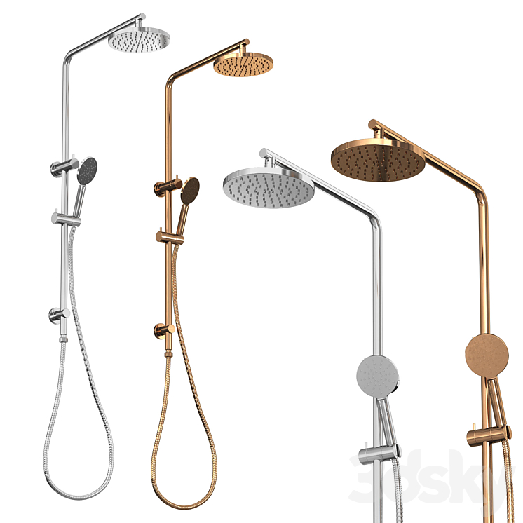 Cora Round Multifunction Shower - Faucet - 3D model