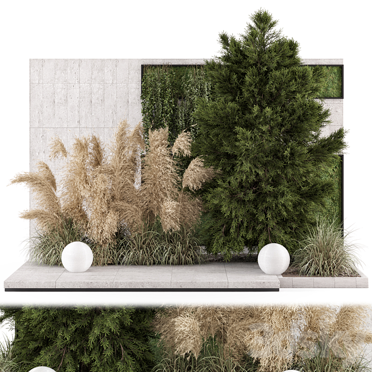 Backyard and Landscape Set Bush and Tree_Set 3560 - Outdoor - 3D model