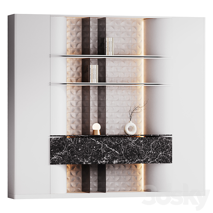 Marble Glow Display Cabinet - Rack - 3D model
