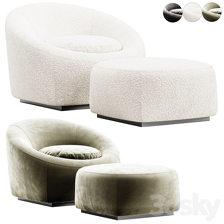 Capri Base Armchair by Minotti - Arm chair - 3D model