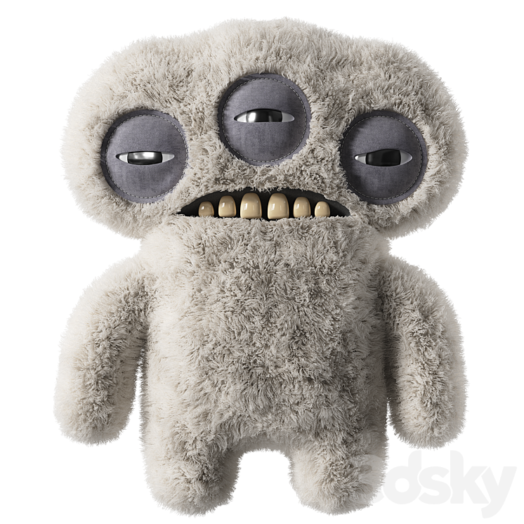 Fuggler-01 Gray Annoyed Alien - Toy - 3D model