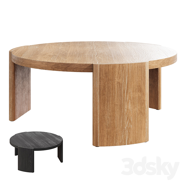 Modern Round Side Coffee Table - Table - 3D model