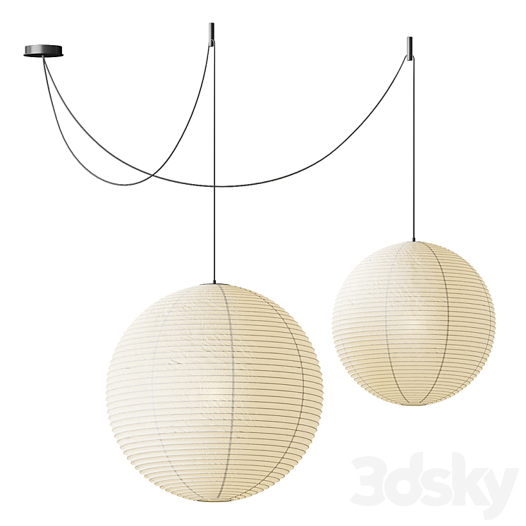 Akari 55A Style Pendant Light - Pendant light - 3D model