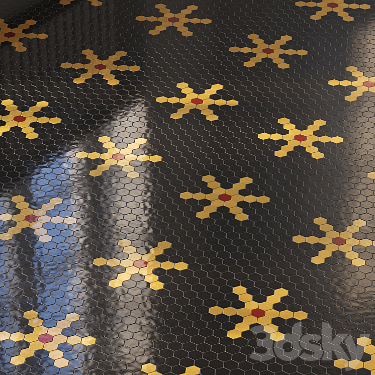 Olde English Tiles / Central Park Art Deco Tiles - Tile - 3D model