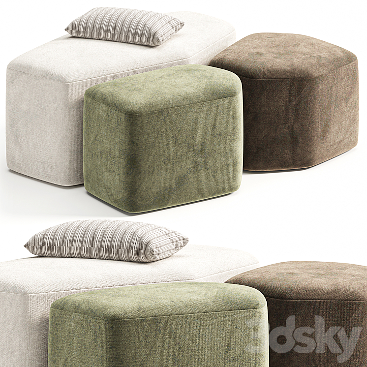 BEKI Pouf By Baxter - Other soft seating - 3D model