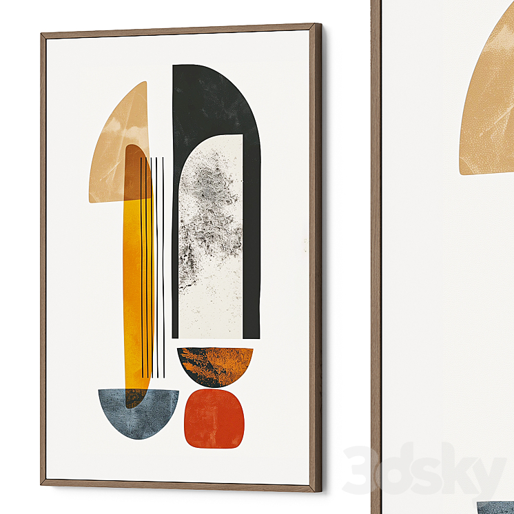 Modern Form Composition Art - Frame - 3D model