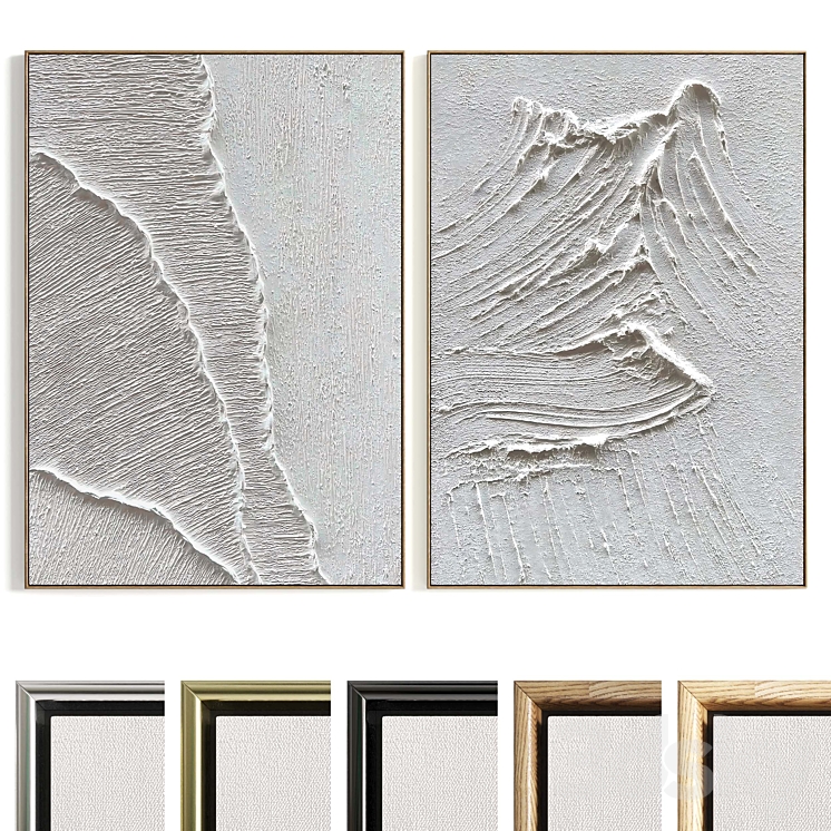 Plaster Two Photo Frame B-743 - Frame - 3D model