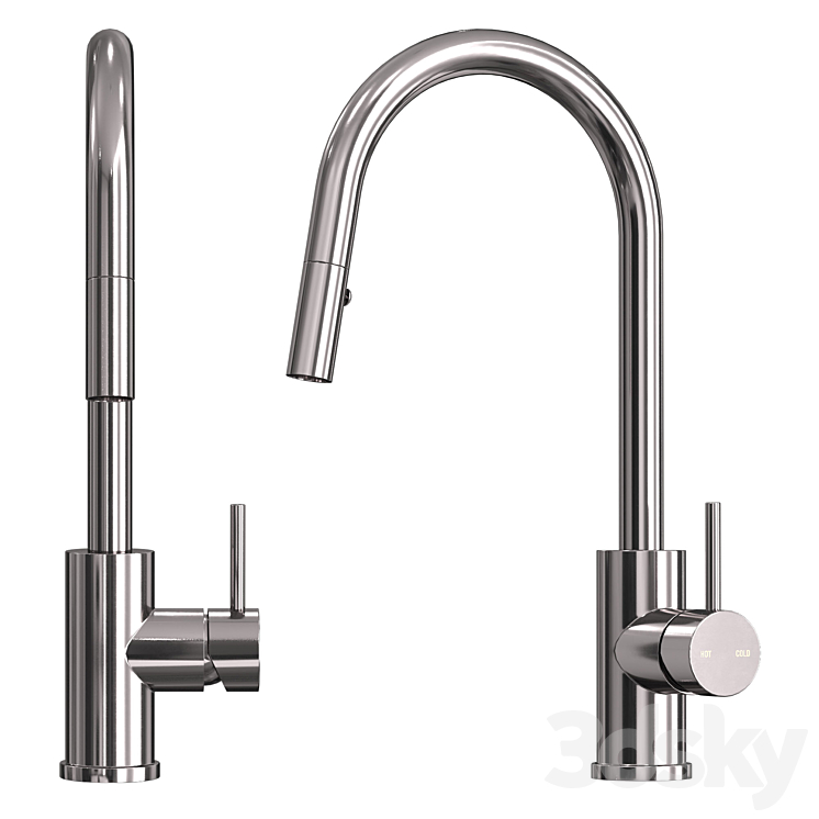 Cioso Pullout Spray Sink Mixer Chrome - Faucet - 3D model