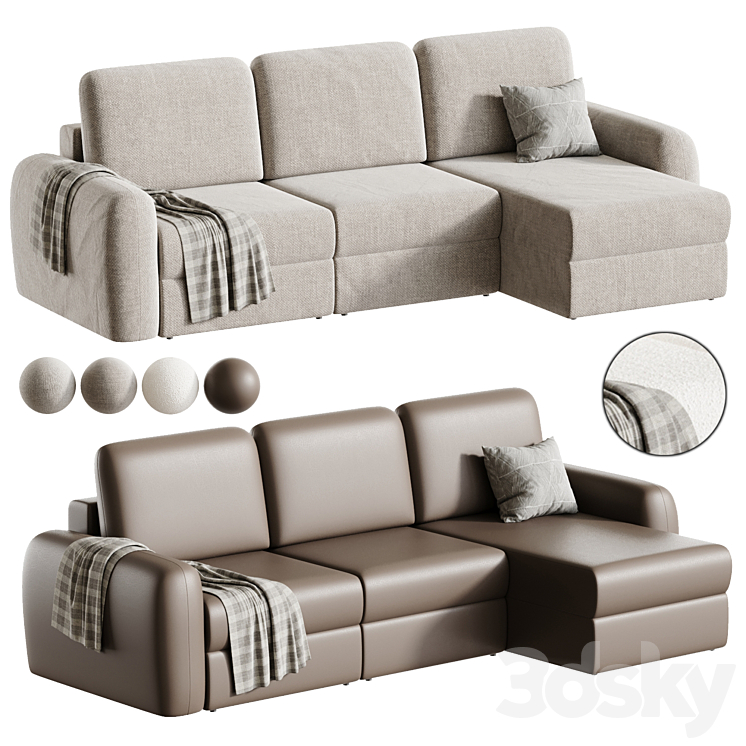 Modular sofa Polan-4 Cozy Light | Divan.ru - Sofa - 3D model