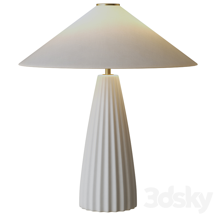Alba fluted ceramic table lamp - Table lamp - 3D model