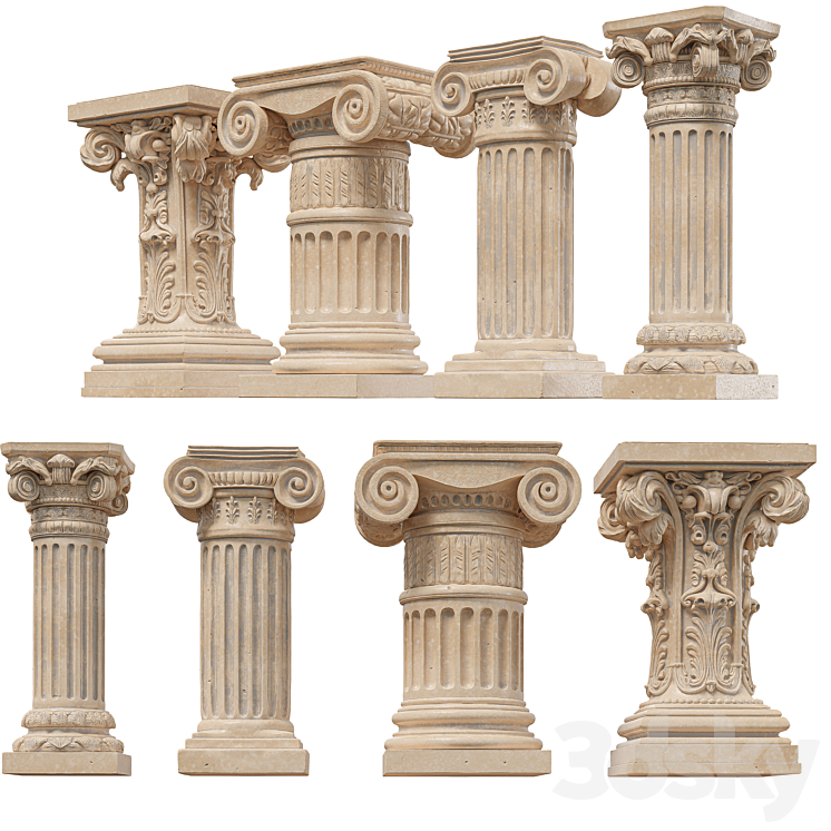 04 Classical Architectural Columns Collection 02-Doric Ionic-Corinthian Orders - Decorative ...