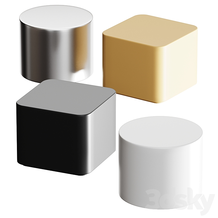 Meridiani - Bobo coffee tables - Table - 3D model