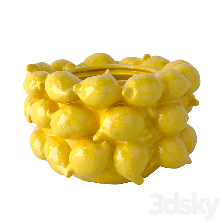 Ceramic Lemon Planter - Vase - 3D model