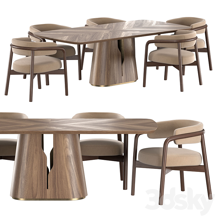 Blaze RCT dining set - Table + Chair - 3D model