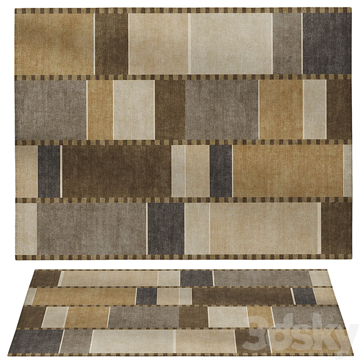 Vienna Beige Stone Rug - Rug - 3D model