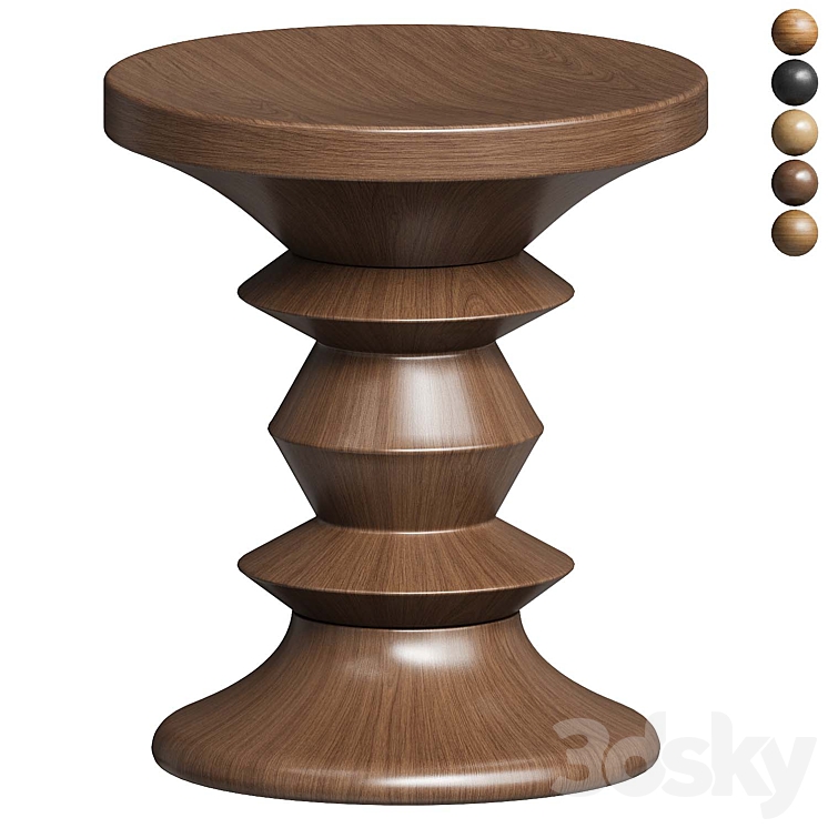 Eames Turned Stool - Chair - 3D model