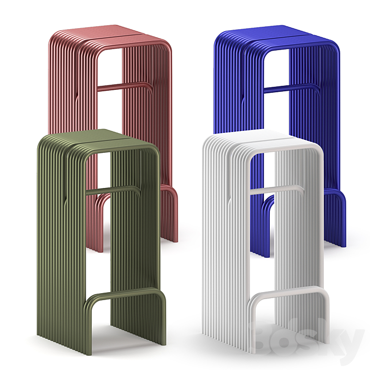 TUbe Counter Stool - Chair - 3D model