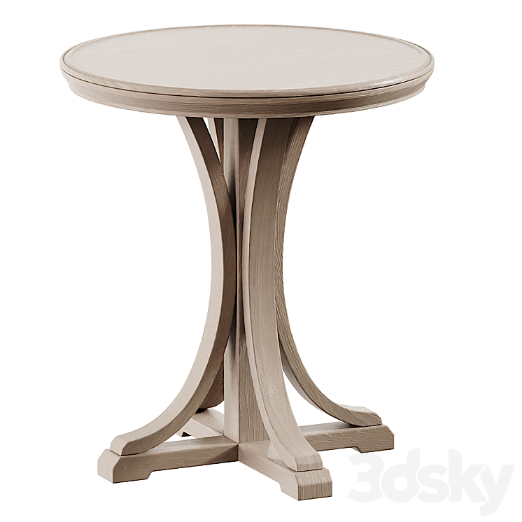 Rustic Round Accent Table - Table - 3D model