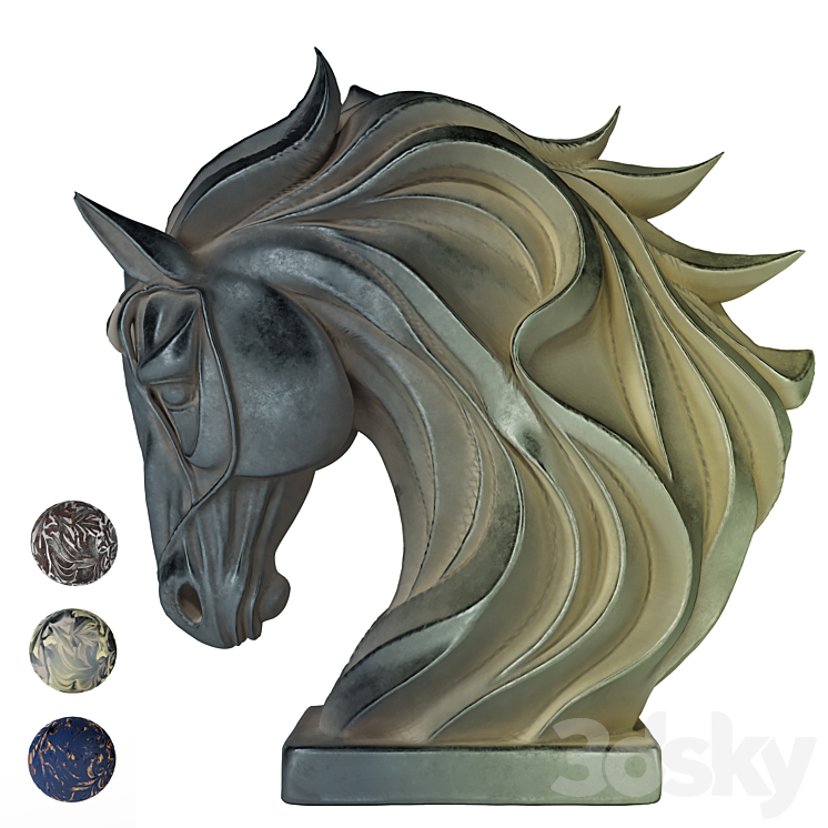 Stylized Horse Head - Sculpture - 3D model