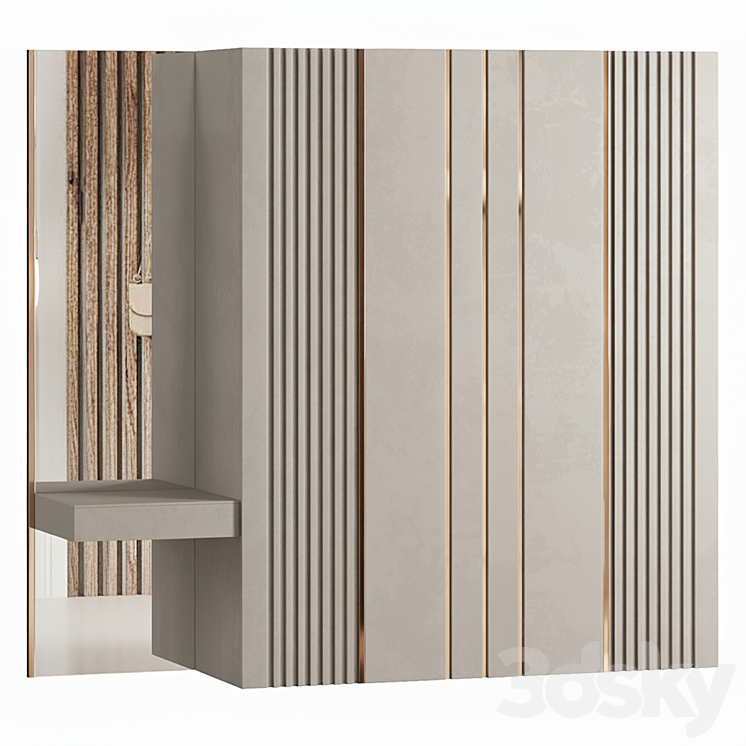 Hallway - Wardrobe & Display cabinets - 3D model