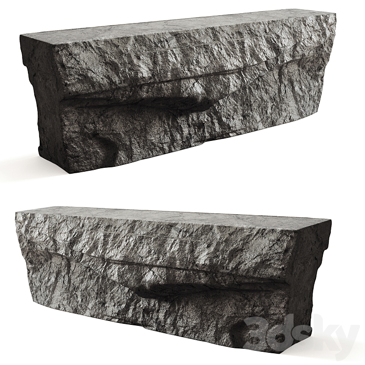 Hotel Stone Reception Desk - Office furniture - 3D model