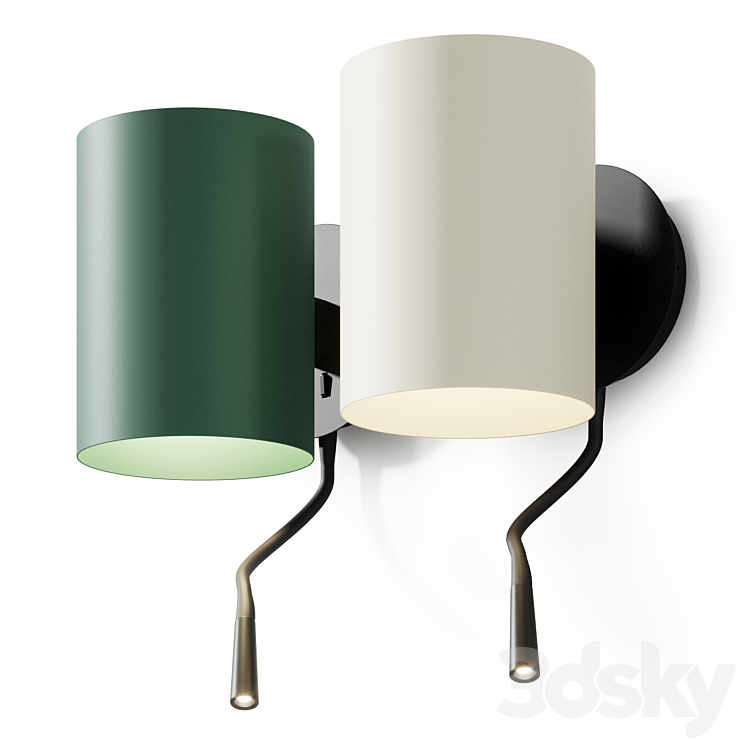 Wall lamp Faro Barcelona Guadalupe with reader - Wall light - 3D model