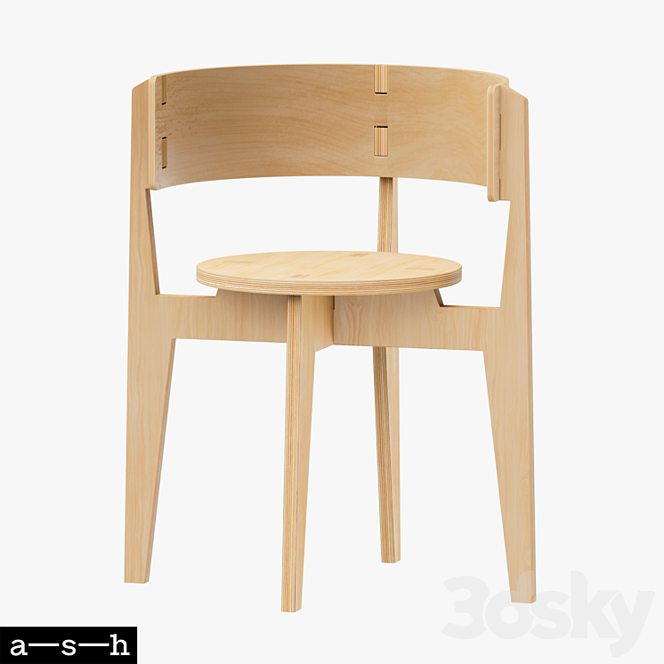 ASH chair, birch plywood - Chair - 3D model