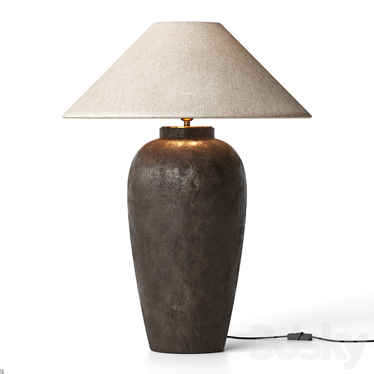Zara Home-Ceramic Linen Table Lamp - Table lamp - 3D model