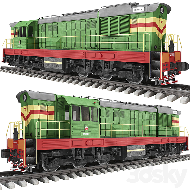 Shunting diesel locomotive ChME3 - Ground Transport - 3D model