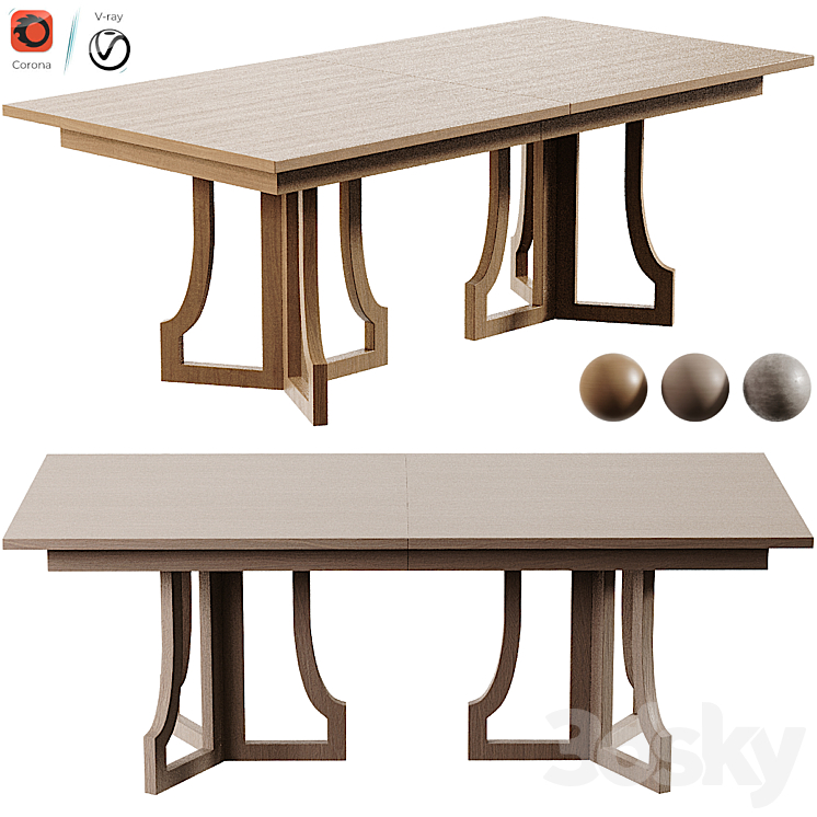 Oakley Rectangle Dining Table - Table - 3D model