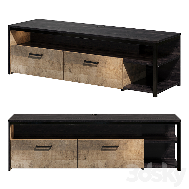 Truvor TV stand in loft style - Sideboard & Chest of drawer - 3D model