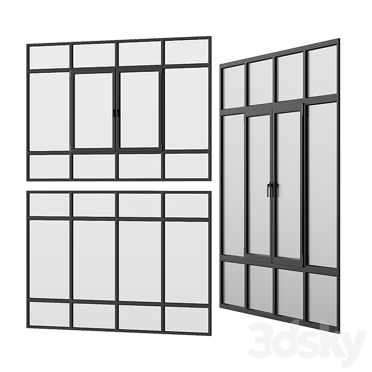 Panoramic uPVC windows and partitions for facades - Windows - 3D model