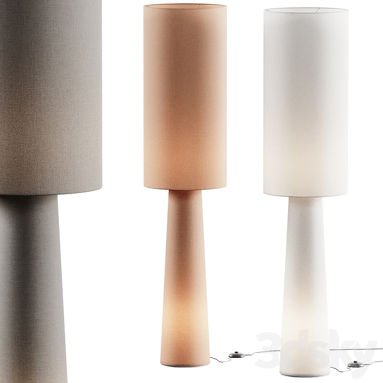 Linen Rylan Floor Lamp - Floor lamp - 3D model