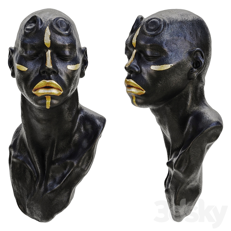 Decorative Bronze Bust - Sculpture - 3D model