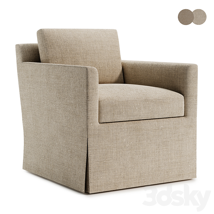 RH Oliver Slipcovered Track Arm Swivel Chair - Arm chair - 3D model