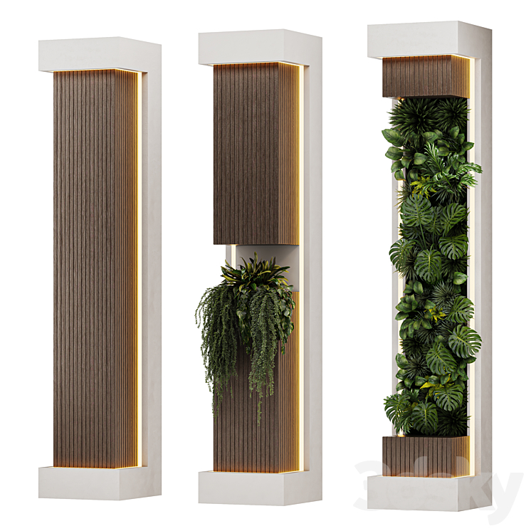 Modern Green Column Panel - Other decorative objects - 3D model